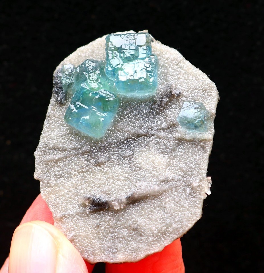 14g Natural Blue Phantom Cubic fluorite crystal mineral specimen ...