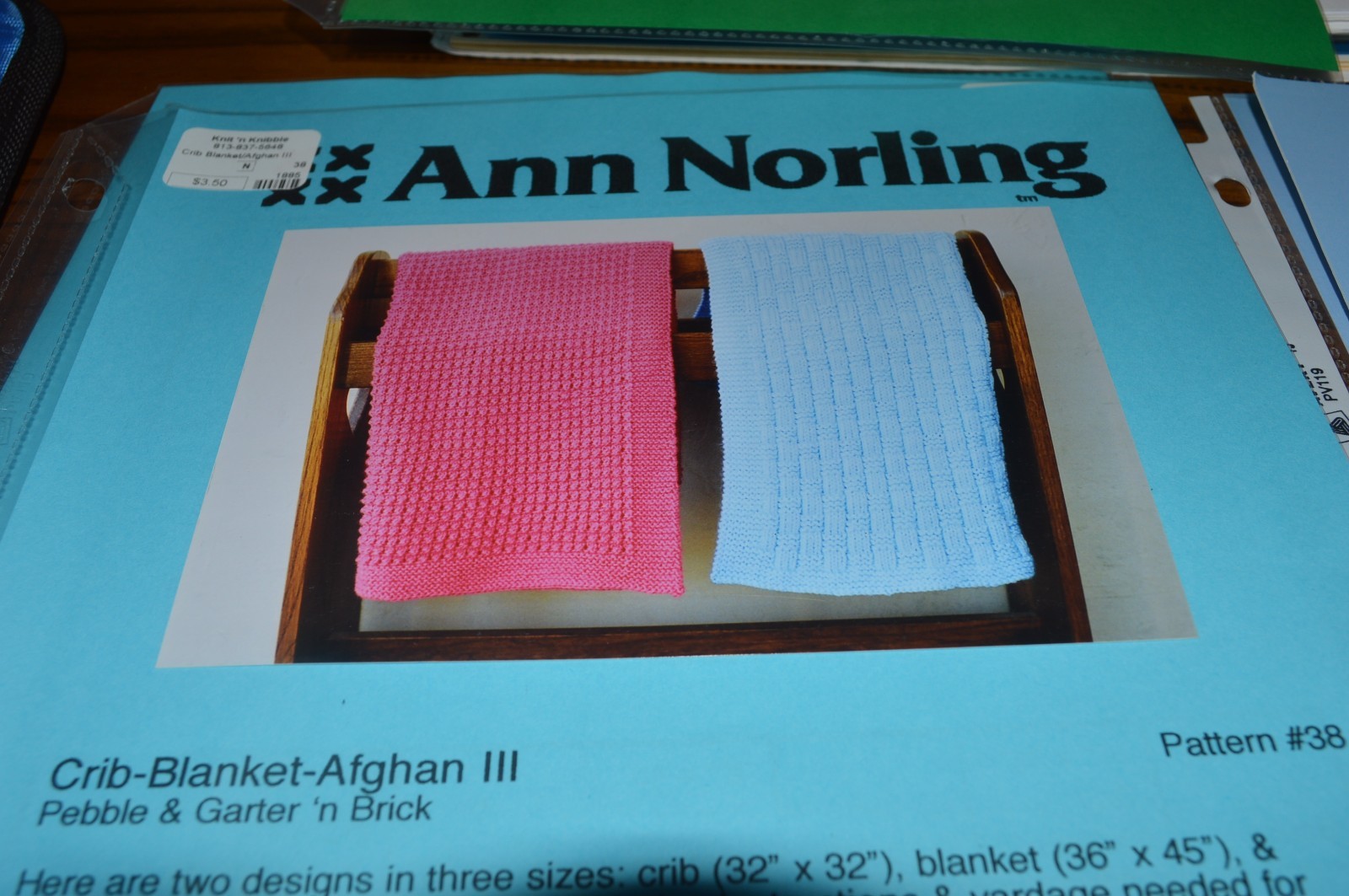 Ann Norling Knitting Pattern Crib Blanket Afghan III #38 | eBay