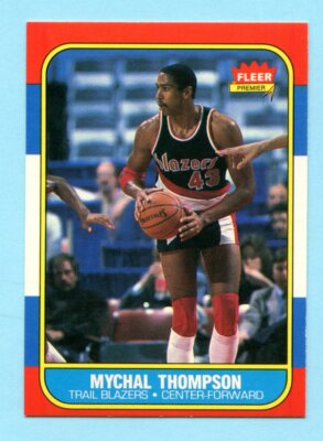 1986-87 Fleer Basketball Mychal Thompson # 111 Portland Trailblazers | eBay