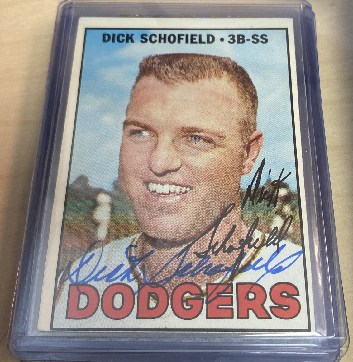 Dick Schofield LA Dodgers Signed Autographed 1967 Topps Baseball Card ...
