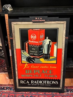 1930s RCA Store Advertising tin sign Radio Tube Radiotrons Art Deco ...