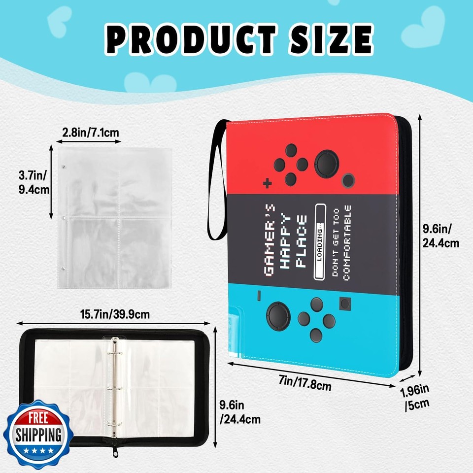 Gamer Trading Card Binder 4 Pocket - Gaming Controller Card Binde | eBay