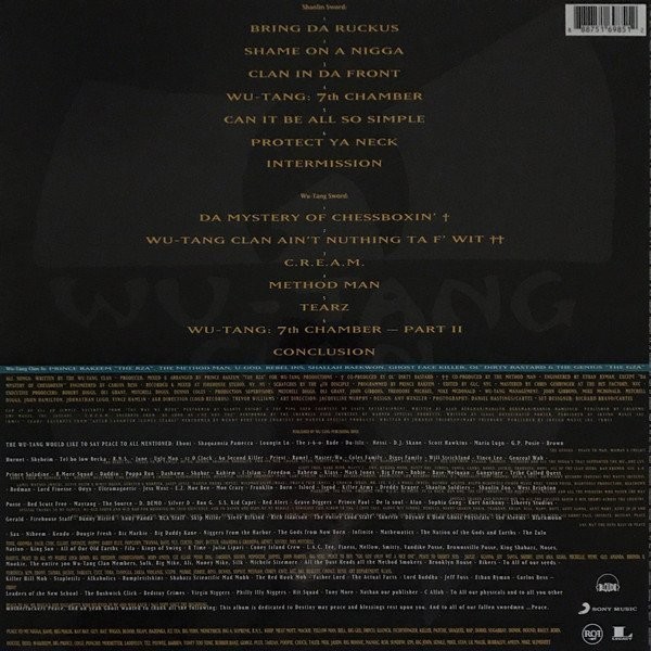 Wu Tang Clan Enter the Wu Tang 36 Chambers LP vinyl Europe Sony 2016 ...