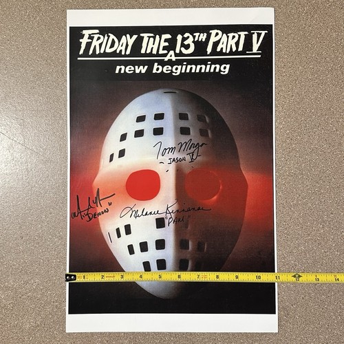 AUTOGRAPHED Friday The 13th Part V Poster, Tom Morga Jason Pam Demon 5 ...