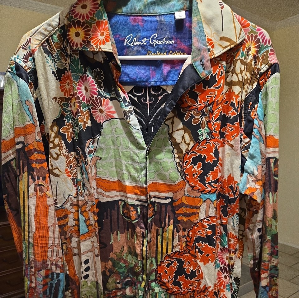 Robert Graham Button Shirt Men Size L MISUNDERSTOOD LIMITED EDITION | eBay