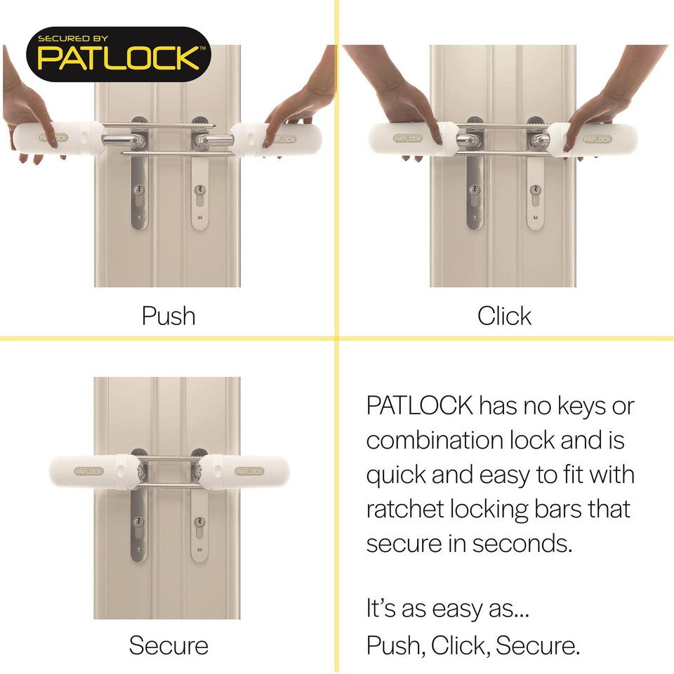 PATLOCK Patio Conservatory French Double Door Dead Lock Extra Security ...
