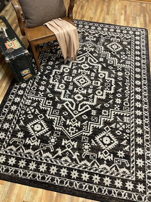 Cordova Chocolate Ivory Southwestern Ranch Country Farmhouse Area Rug 5 ...