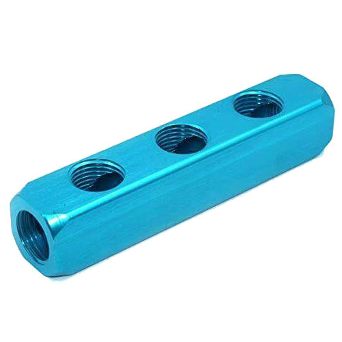 3 Ways 6 Ports 1/4"NPT Manifold Block Splitter Hose Air Compressor ...