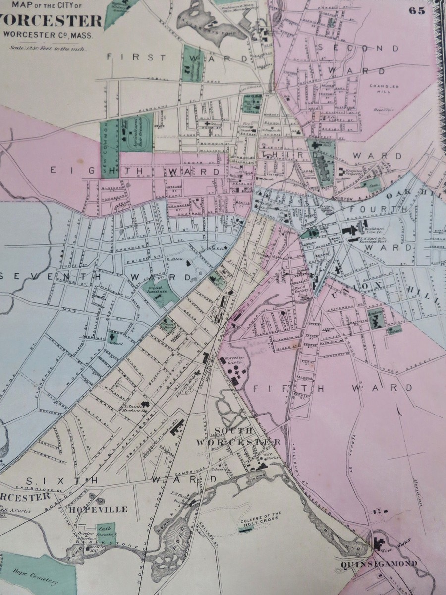 Old Maps Of Worcester Mass