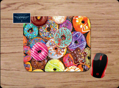 YUMMY DONUTS BAKERY ART DESIGN CUSTOM MOUSE PAD DESK MAT HOME SCHOOL ...