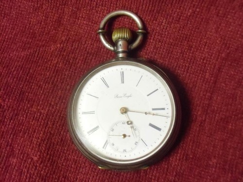 Junk BB&Co Vintage Pocket Watch Mechanical Manual Open Face Silver 800 ...