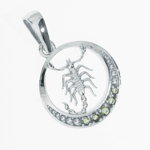 Scorpio - massive silver zodiac sign with moldavite | eBay