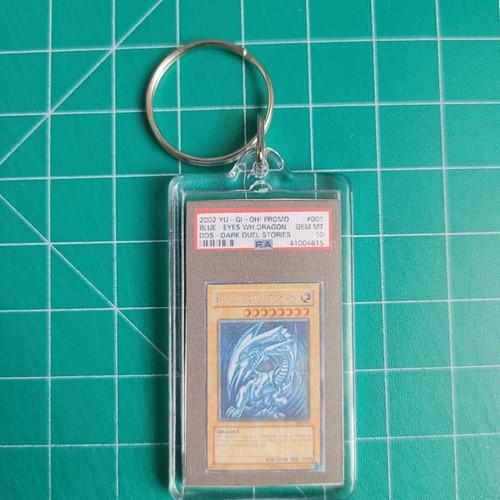 Blue Eyes White Dragon DDS-001 PSA 10 Yugioh Keychain | eBay