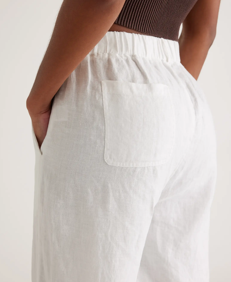 NWT Quince Women’s 100% European Linen Pants White Ankle Size MED Beach ...