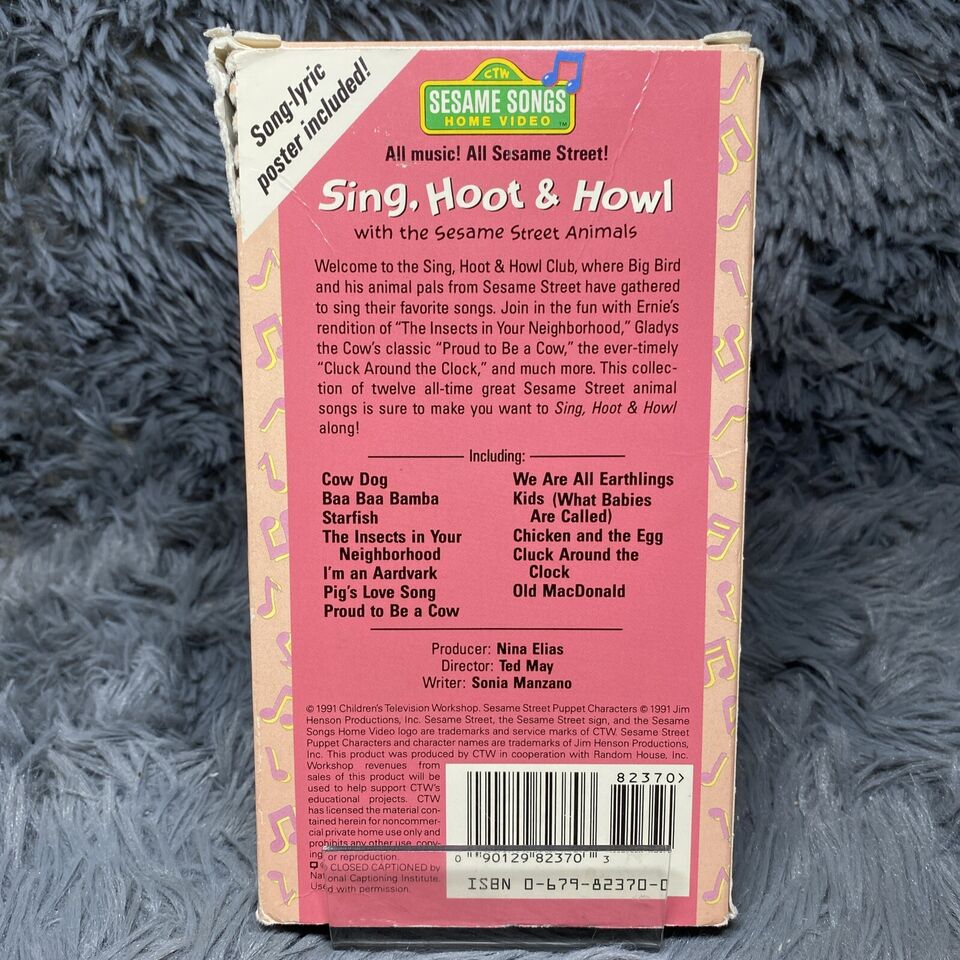 Sesame Songs Sing, Hoot & Howl VHS 1991 Sesame Songs Home Video Big ...