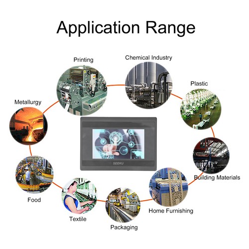 HMI Touch Screen 4.3in TFT LCD PLC Control Screen 12 In 8 Out DC24V ...