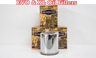 Lot 4 Chrome Long Oil Filter Custom Chrome Harley EVO Big Twin XL Rep ...
