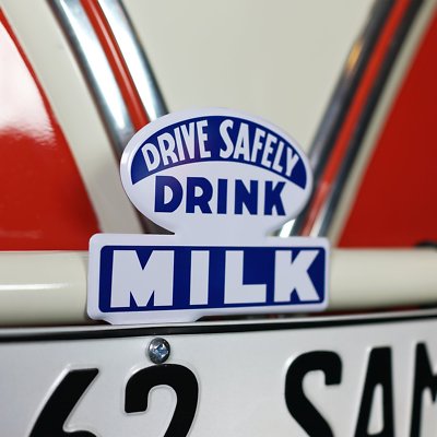 Drink Milk License Plate Topper Fits VW Samba Bus Muscle Cars SBC V8 ...