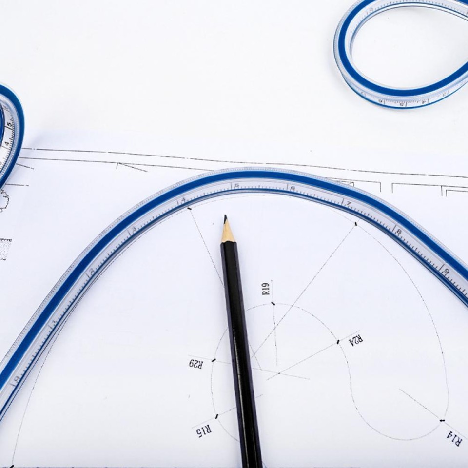 Flexible Curve Ruler 12 Inch Bendable Curve Template Double Side Scale ...