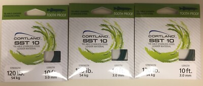 Cortland SST Stainless Steel Leader Material #120 lb 10 ft Lot of 3 | eBay