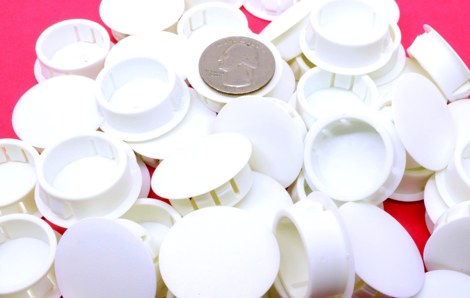 1" Hole Nylon Locking Panel Plugs Black/White Dome Cover 1 3/16" Top ...