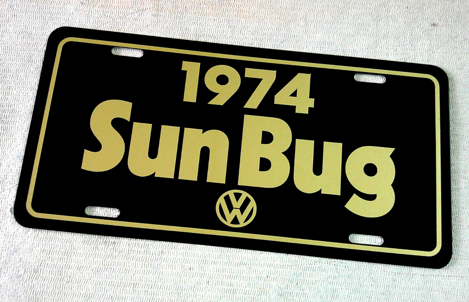 Black/ Gold 1974 Sun Bug Volkswagen license plate car tag 74 VW beetle ...