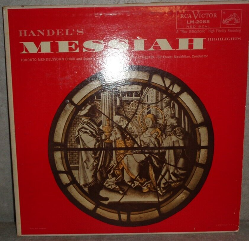 HANDEL'S MESSIAH TORONTO SYMPHONY ORCHESTRA RCA VICTOR LP LM-2088 | eBay