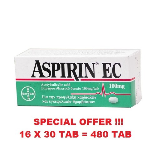 16 X 30 tab = (480 tab) ASPIRIN EC 100mg ORIGINAL EUROPE CERTIFICATE | eBay