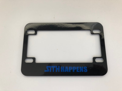 Sith Happens - Black with Blue Motorcycle LICENSE plate frame - darth ...