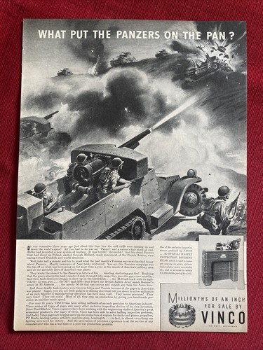 Vinco Corp. “Put Panzers On The Pan” Nazis WW2 1940’s Print Ad- Great ...
