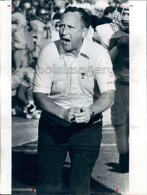 1988 Press Photo College Football Coach Gerry Faust Notre Dame 1980s | eBay