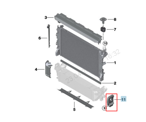 BMW 7 G11 RADIATOR RIGHT SIDE BRACKET 17118632140 8632140 2016 NO DUTY ...