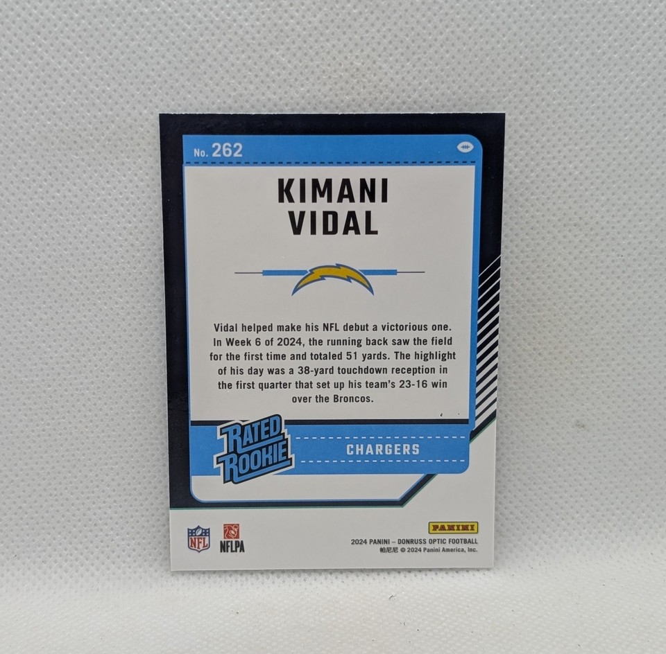 2024 Panini Donruss Optic - Rated Rookie Kimani Vidal #262 (RC ...