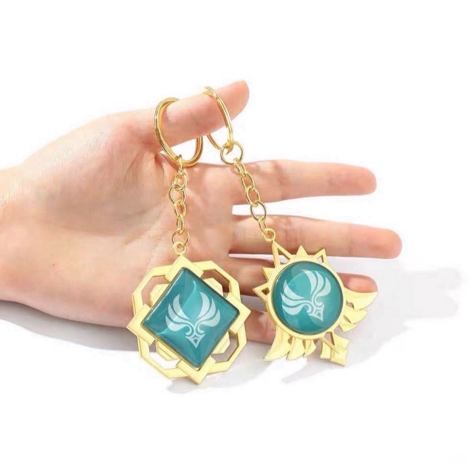 Genshin Impact God s Eye Liyue Anemo Element Keychain | eBay