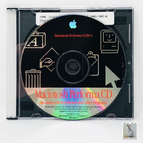 1996 Apple Macintosh CD OS7.5.3 Performa 6320CD Disk *v1.1 #691-1067-A ...