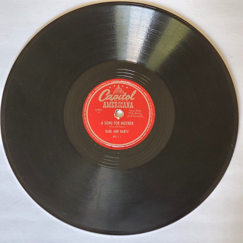 SALE 1948 Karl & Harty A Song For Mother 78 RPM 10 in Capitol Records ...