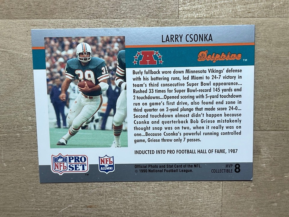 🔥1990 Miami Dolphins Larry Czonka NFL Pro Set MVP SUPERBOWL VIII SP🔥 | eBay