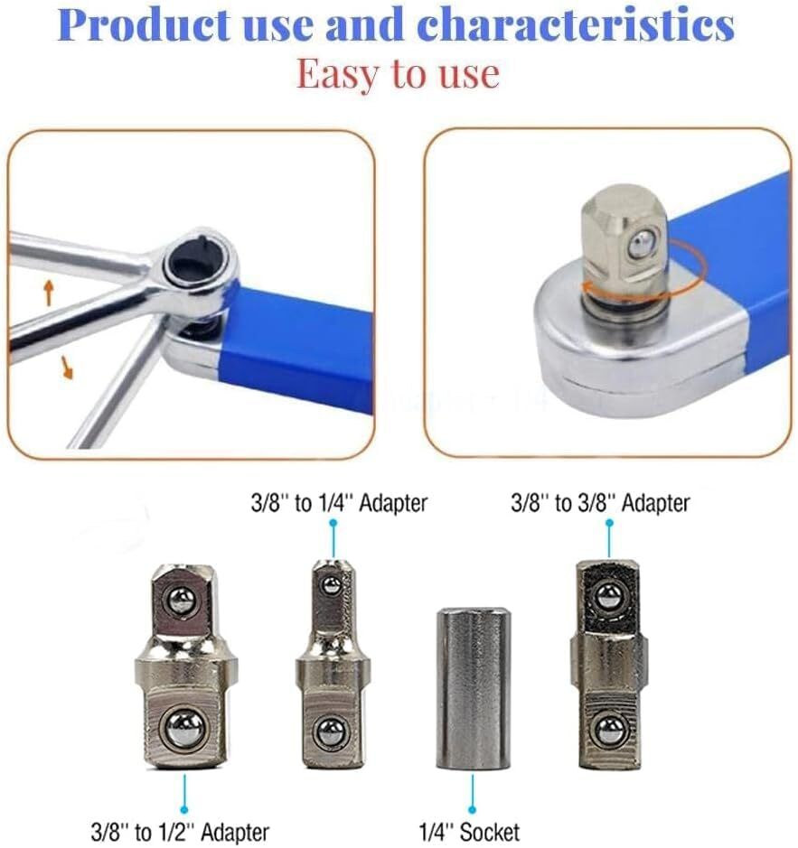 Offset Extension Wrench Set – Ratchet Spanner with Adapter and Extender ...