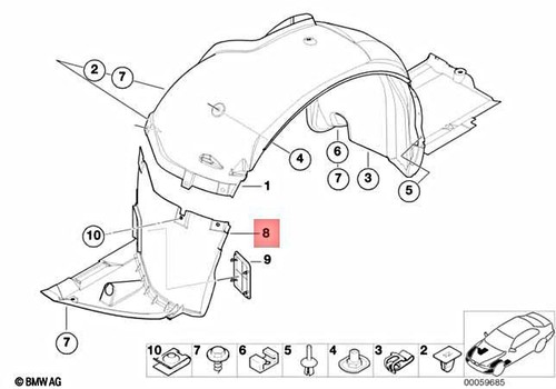 Genuine BMW E46 Cabrio Coupe Fender Liner OEM 51718224986 | eBay