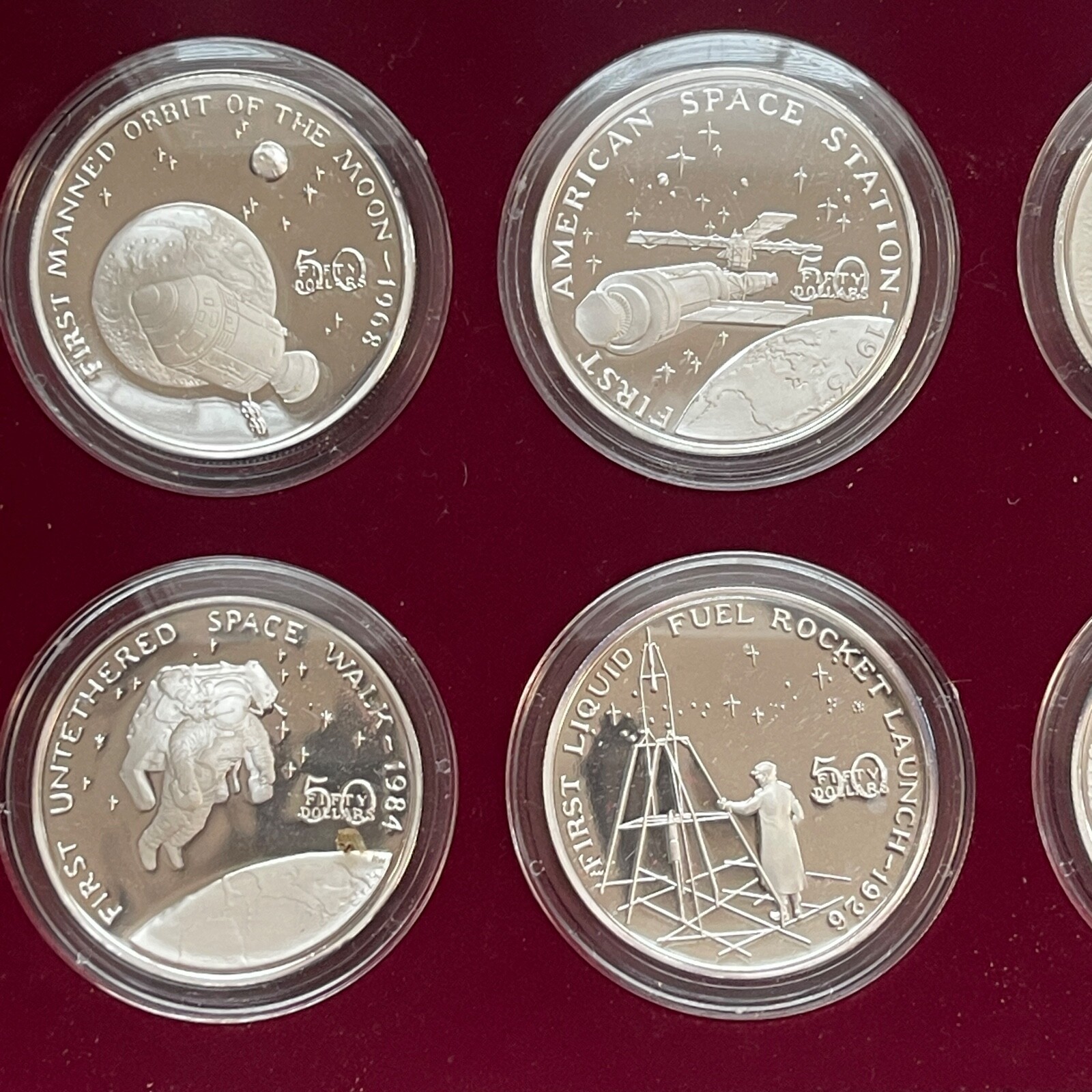 24oz $50 Silver Proof Coins Marshall Islands The Milestones of Space ...