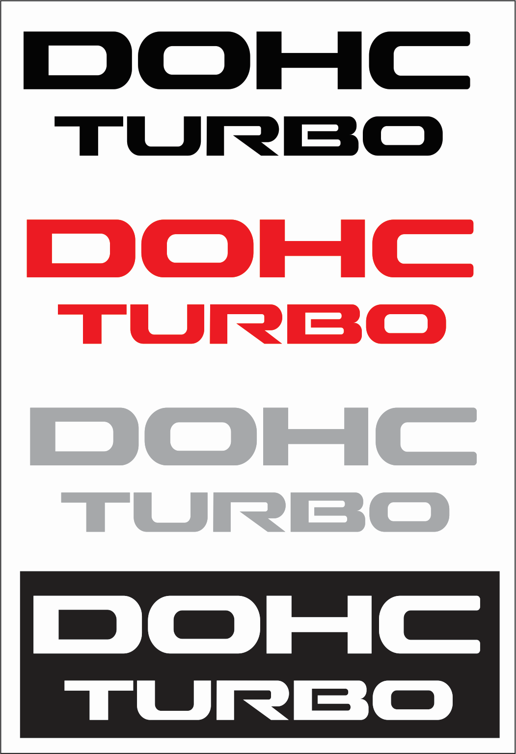 DOHC TURBO vinyl Sticker Decals - SET of 3 | eBay
