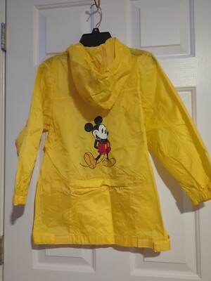 Boys/Girls/Unisex Disney Mickey Mouse Hooded Rain Slicker-medium-Yellow ...