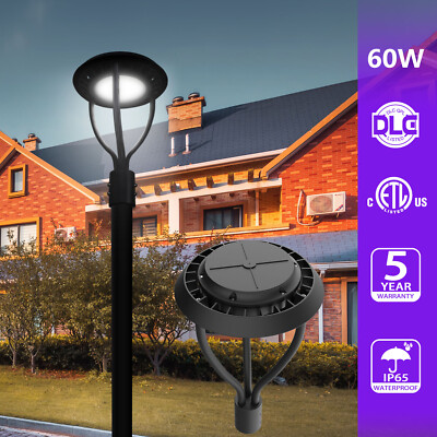 60W LED Pole Light Circular Area Post Top Fixture Outdoor Garden ...