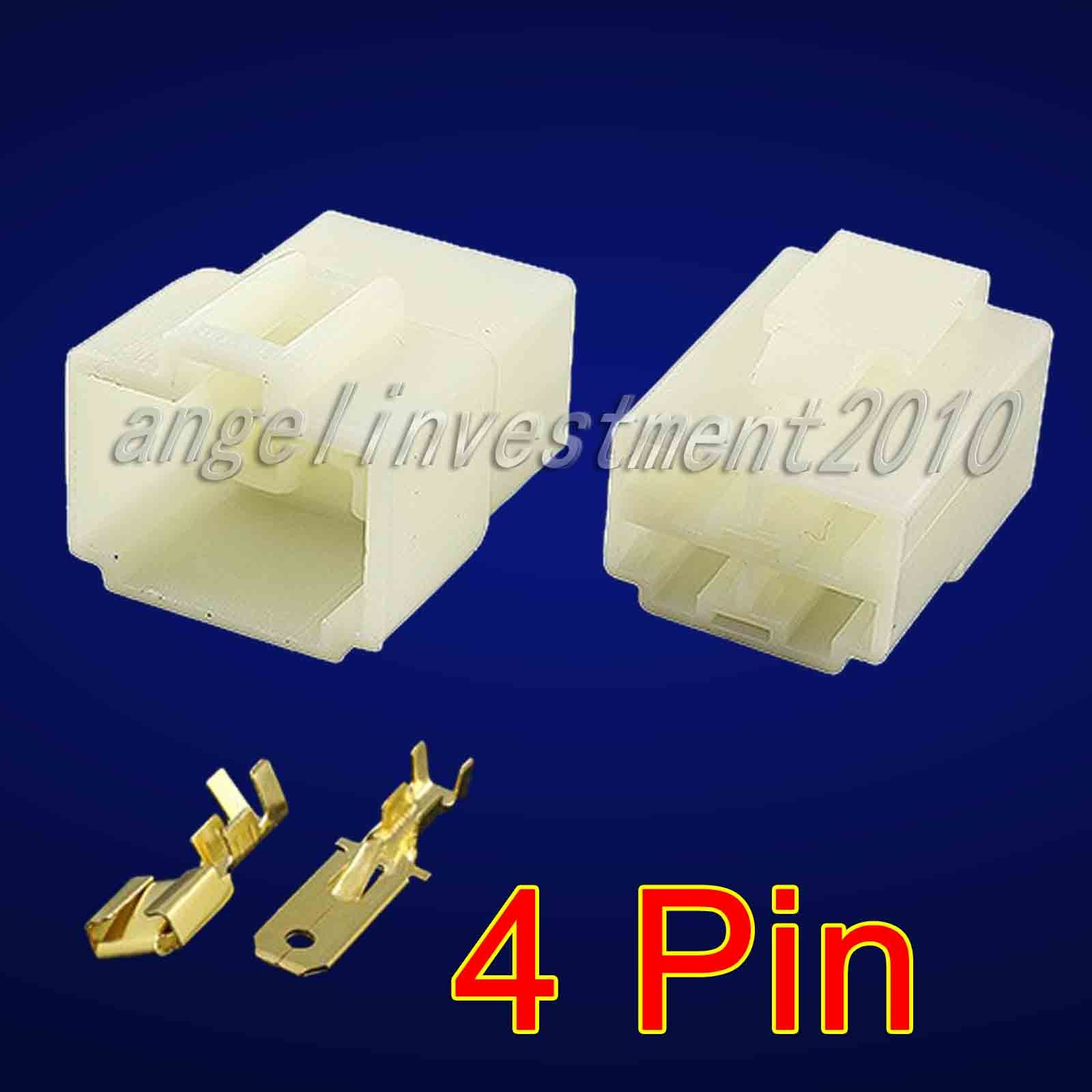5sets 4 Way Pin 6.3mm 4P Connector Plug + Socket Kit | eBay