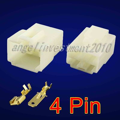 5sets 4 Way Pin 6.3mm 4P Connector Plug + Socket Kit | eBay