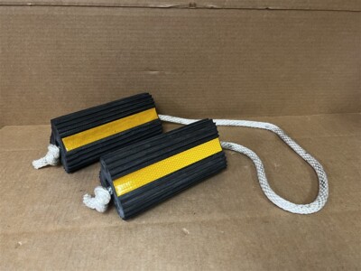 Rubber Wheel Chock Set w/Rope | eBay