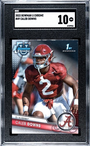 2023 Bowman Chrome U #49 Caleb Downs SGC 10 GEM MINT RC Alabama | eBay