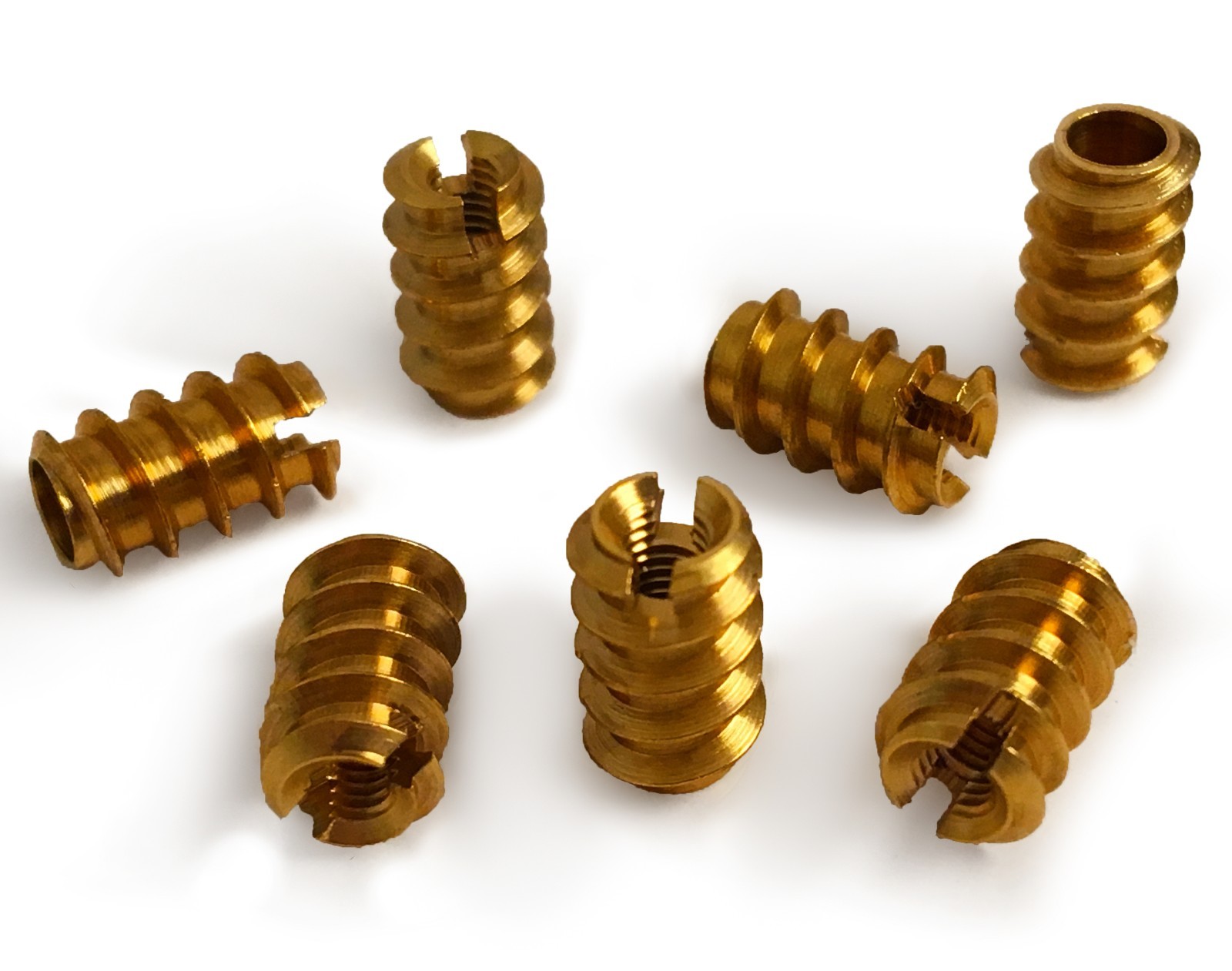 M3 x 10mm Slotted Solid Brass Screw In Type A Threaded Wood Inserts ...
