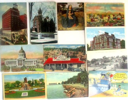 Lot of 100 Antique Mix of collectible RESALES postcards Cities ...