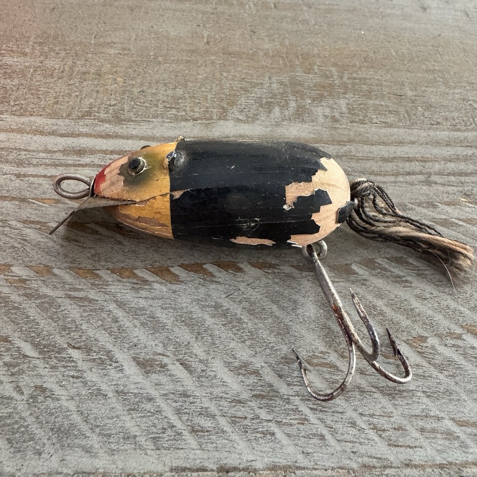 Tough Paw Paw #56 Moonlight Mouse Fishing Lure Black White Head Warrior ...